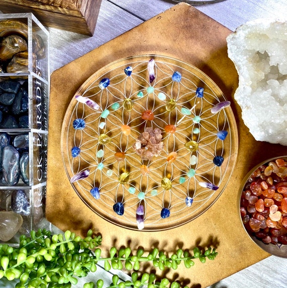 Crystal Grid Flower of Life Acrylic Grid RK17-14 | Etsy