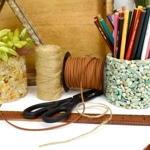 Tumbled Stone Pot/holder Custom Handmade With Natural Polished Stones ...