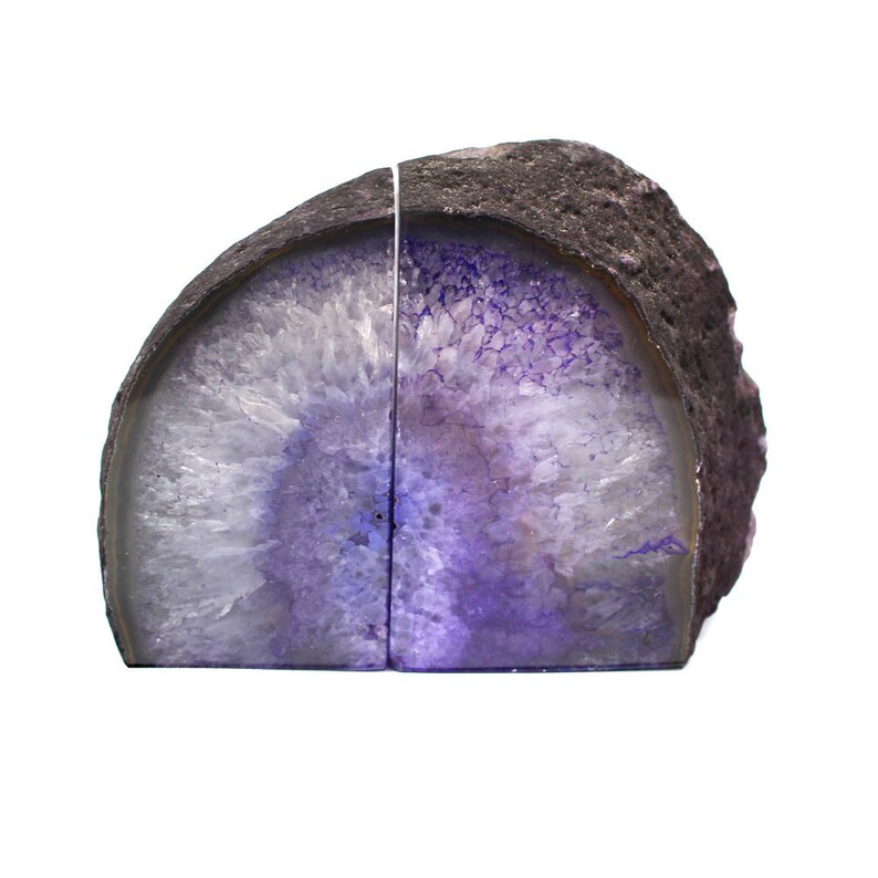 Agate Book End Purple Agate Bookend Pair 3 to 6 lb Geode | Etsy