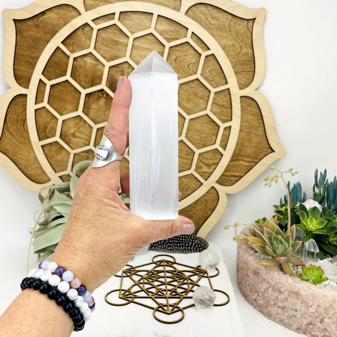 Selenite Crystal Point - Stone Generator 15CM - Etsy
