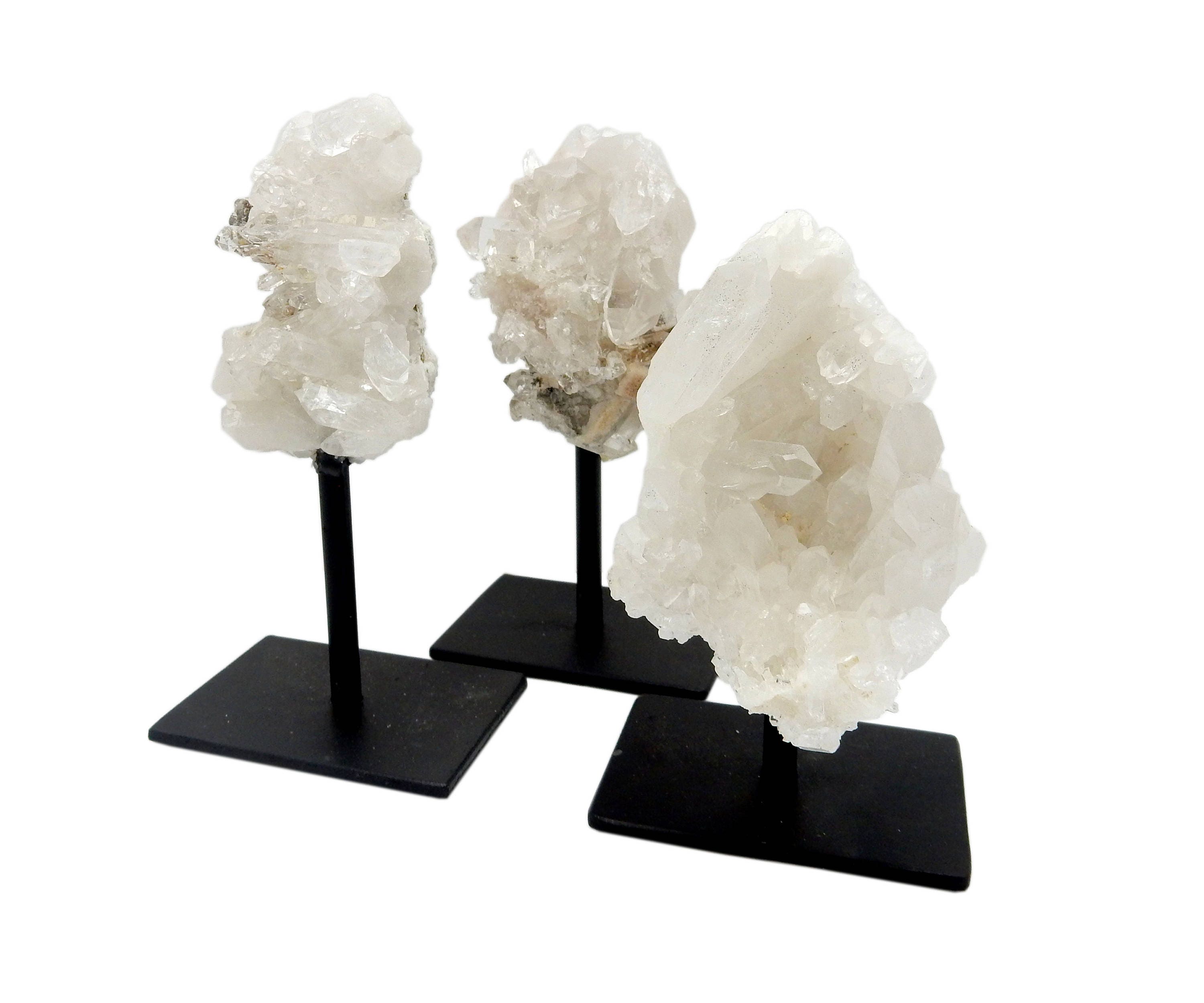 Crystal Quartz Cluster on Metal Stand - Metal Stand (RK3-02) - Etsy
