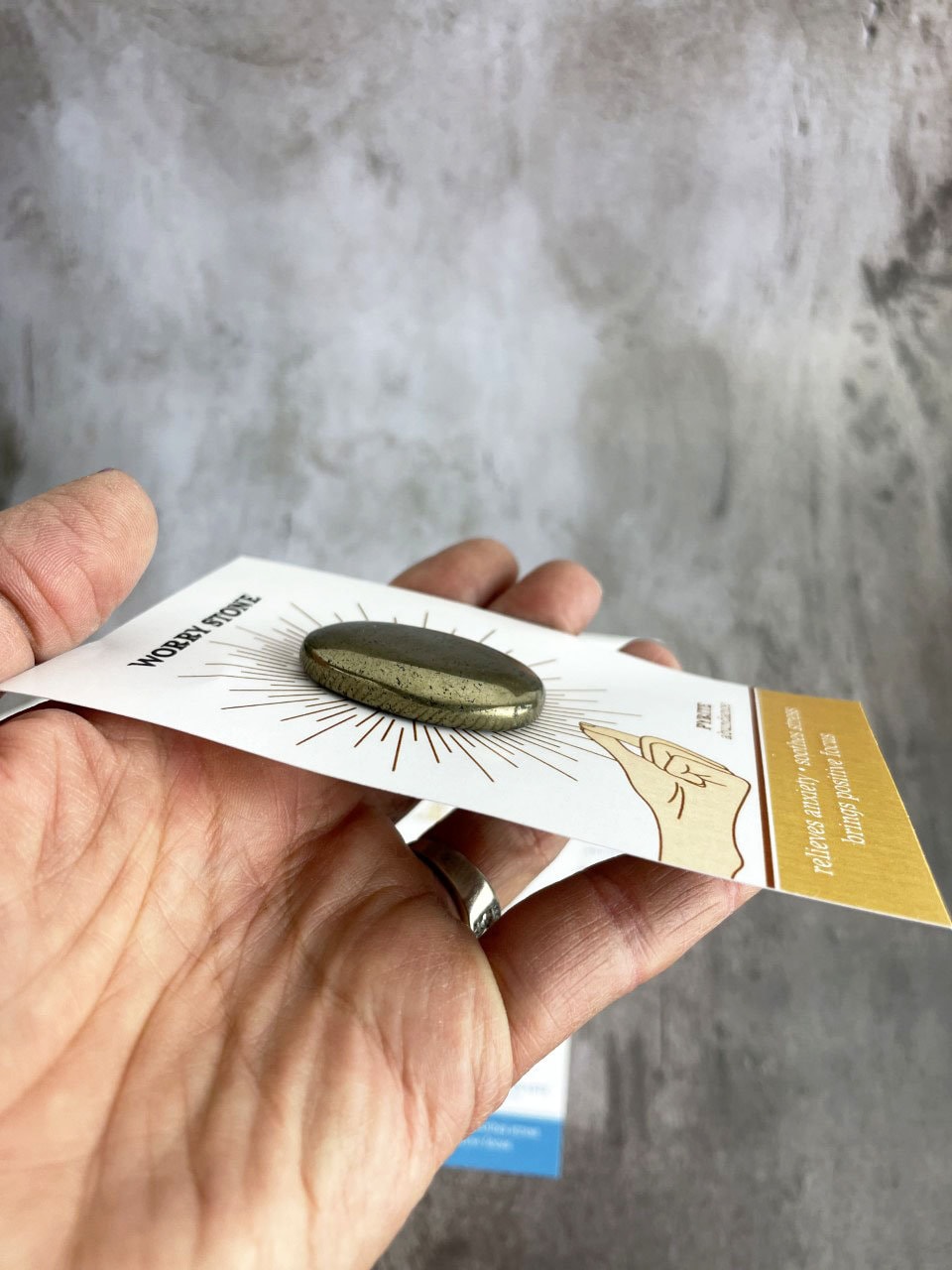 Worry Stone Crystal on Card in Protective Sleeve - You Choose the Stone ...