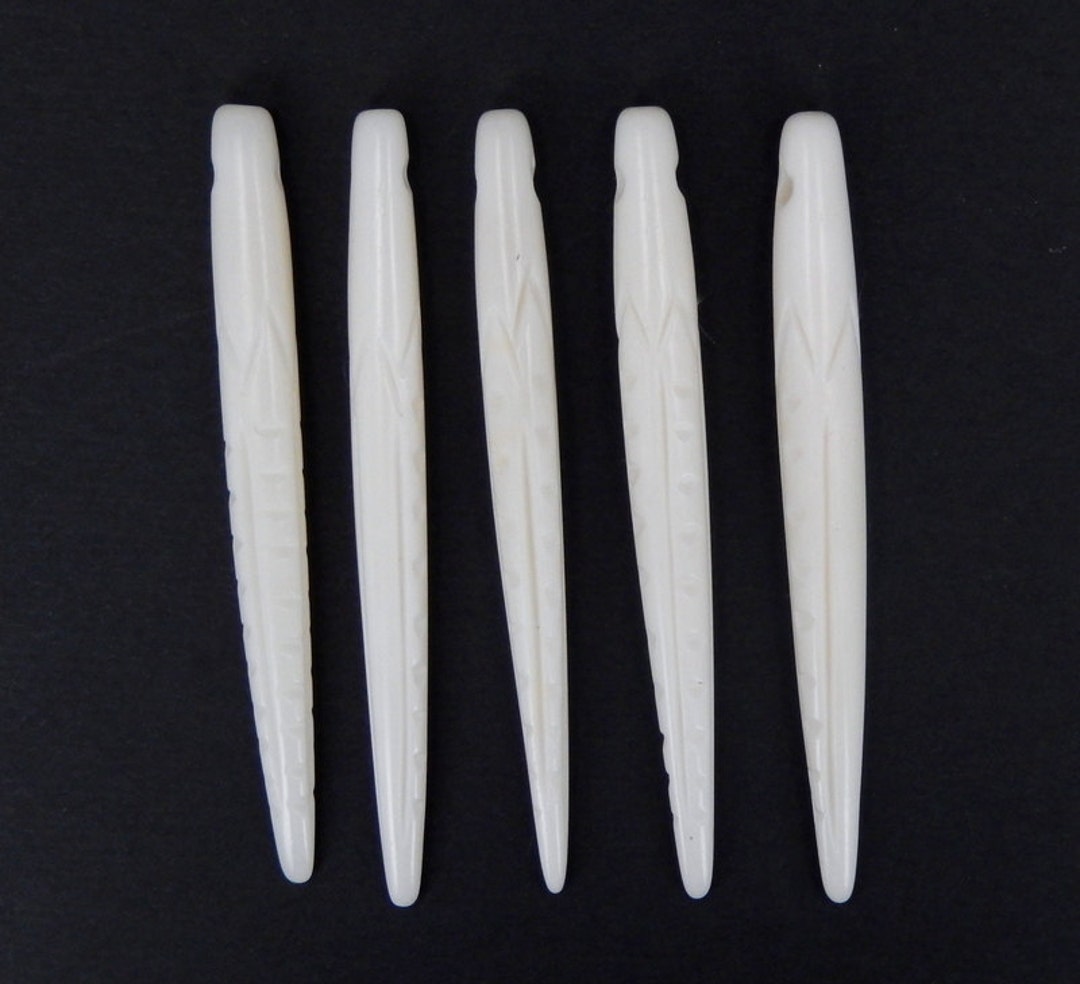 White Carved Bone Spike Top Drilled Bead (RK36B23-06) - Etsy