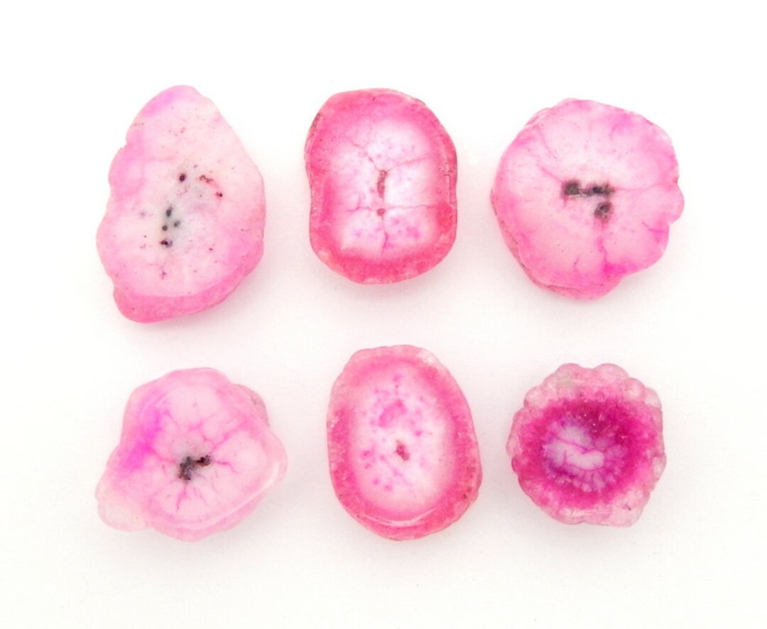 Solar Quartz Bead - Pink Dyed Solar Quartz Bead - Top Side Drilled Bead ...