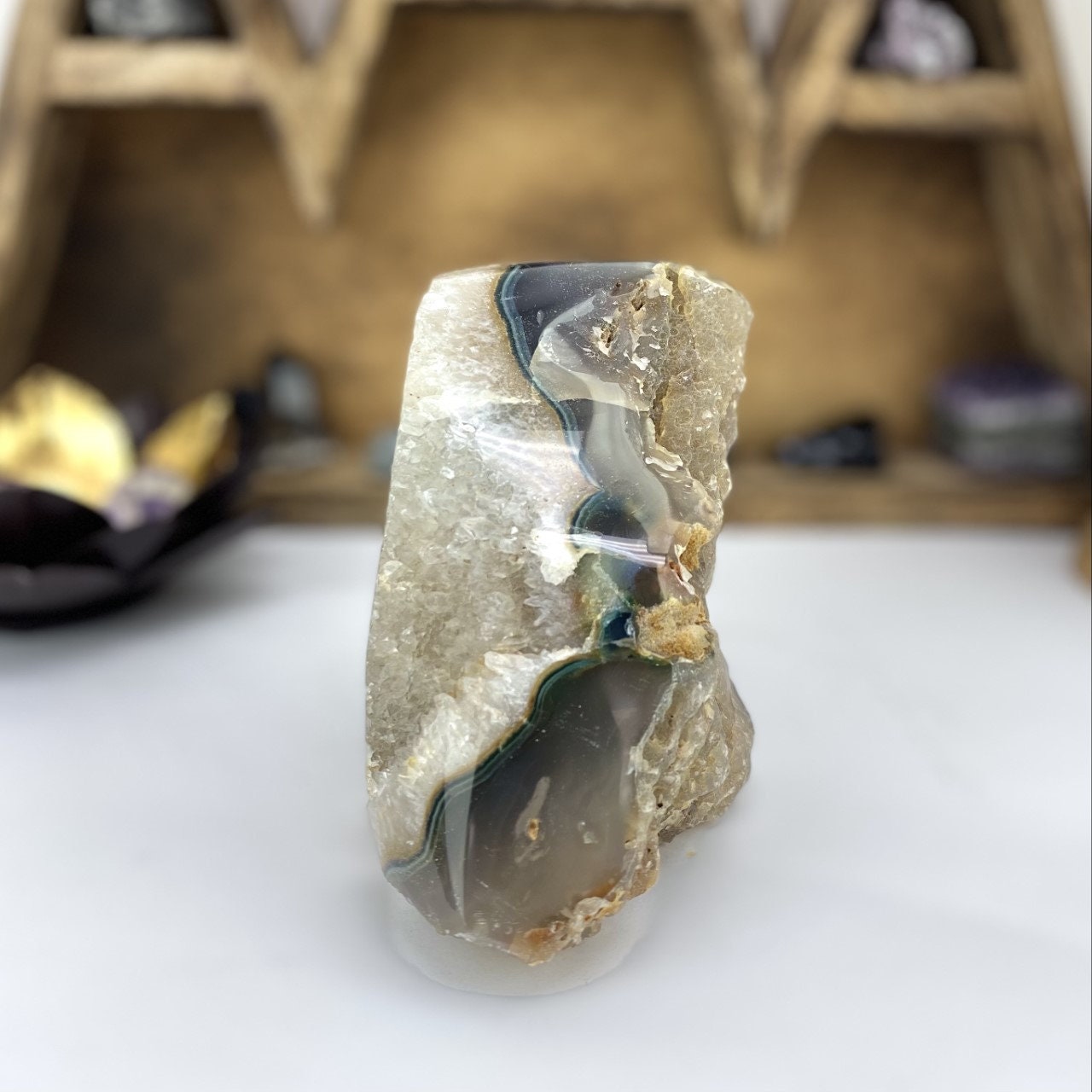 Agate Stalactite Freeform Cut Base Polished Stone - Etsy