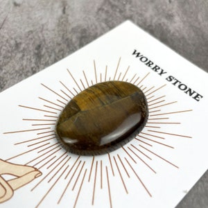 Worry Stone Crystal on Card in Protective Sleeve - You Choose the Stone ...
