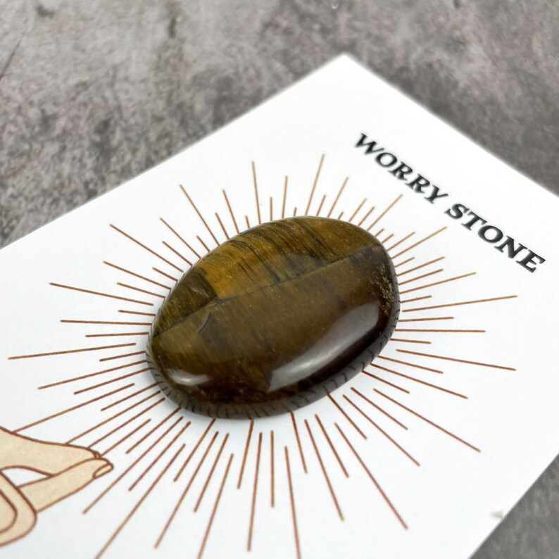 Worry Stone Crystal on Card in Protective Sleeve - You Choose the Stone ...