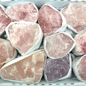 Rough Rose Quartz Flat Box Box Size 7.5x5x2 Brazilian Crystals and ...