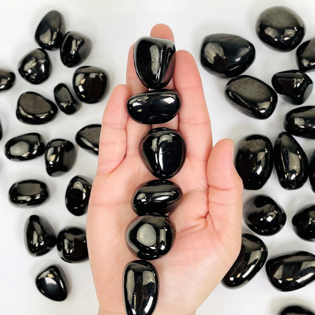 Tumbled Jet Stone - Small Stone - Choose 1, 5, or 10 Pcs - (UOOAK-S6-05 ...