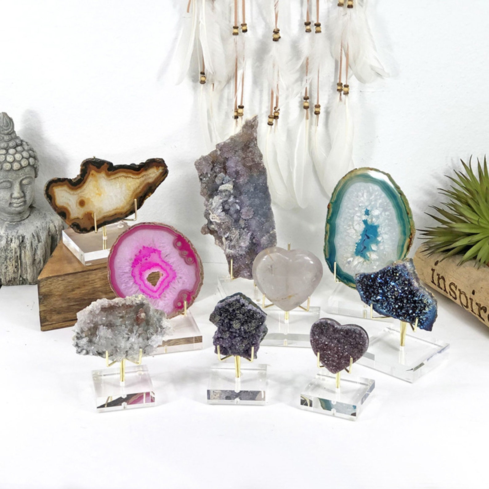 Crystal Display Stand Acrylic Gem Holder Feng Shui | Etsy