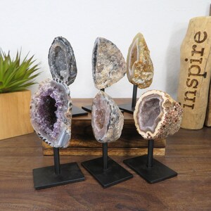 Natural Polished Geode Half on Metal Stand Geode Slice RK3-11 - Etsy