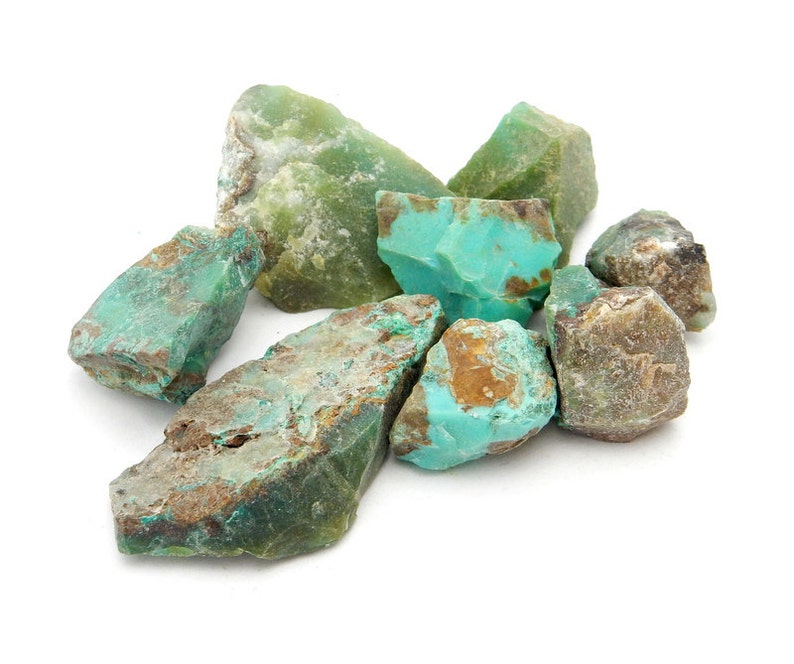 Petite Rough Natural Apache Turquoise Wire Wrapping | Etsy