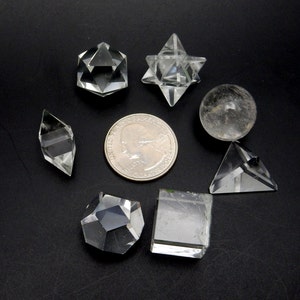 Crystal Quartz Geometric Shape Set Bag Reiki Metaphysical Sacred ...