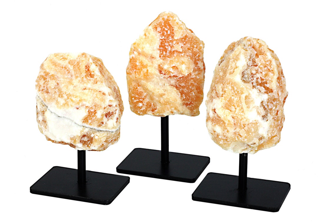 Orange Calcite Crystal on Metal Stand - Calcite Chunk Closeout Special ...