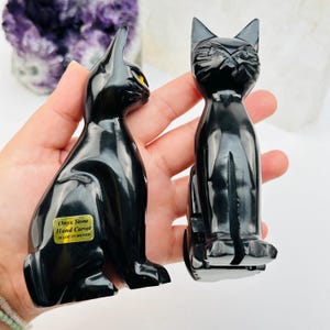 Black Onyx Crystal Cat - Onyx Stone Hand Carved - Etsy