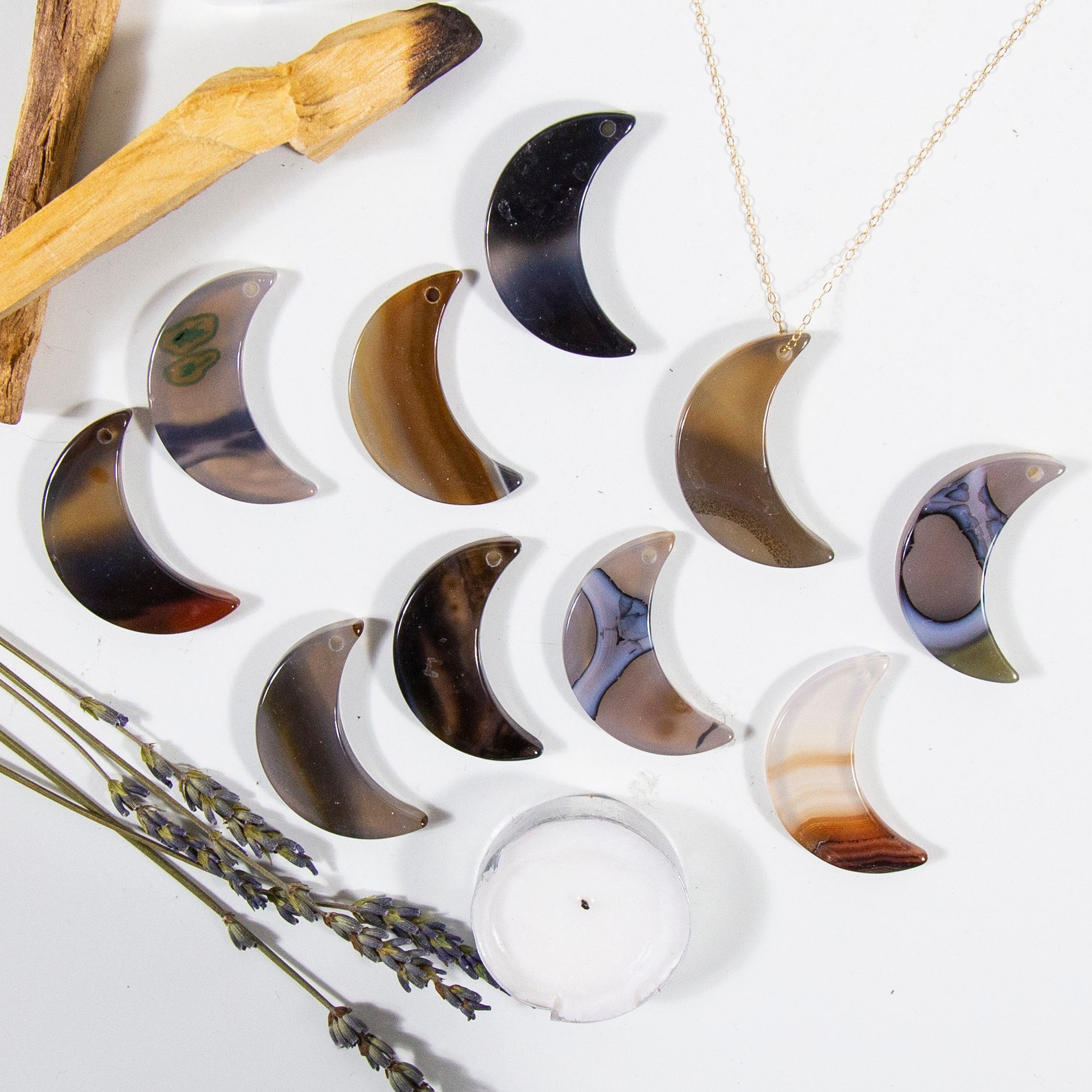 Drilled Half Moon Agate - Crafts - Wire Wrapping - Crystal Healing ...