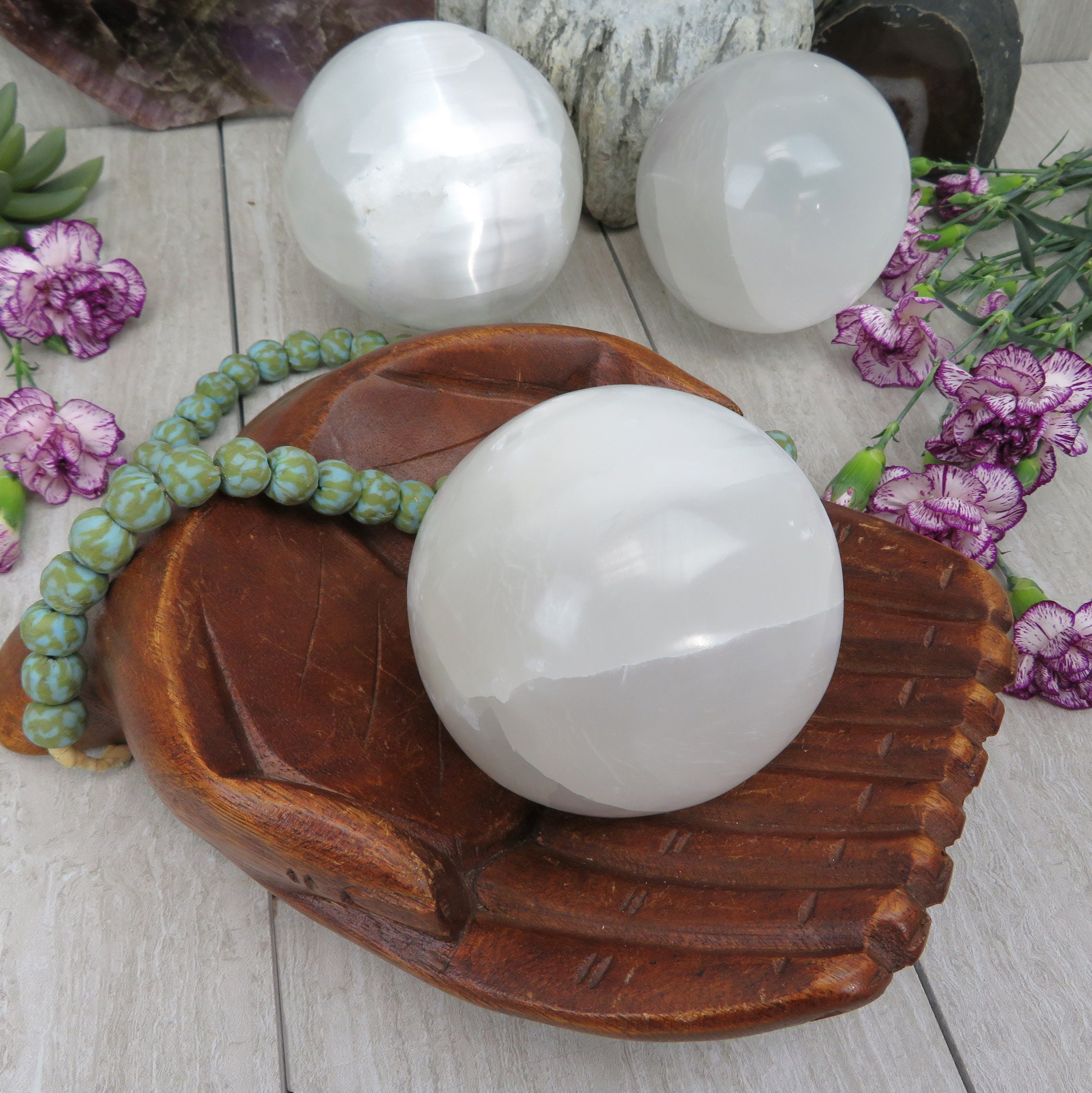 Selenite Large Crystal Sphere - White Orb - Healing Crystals Chakra ...