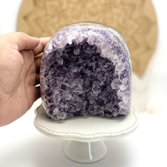 Amethyst Cluster Freeform Cut Base Semi Polished Crystal | Etsy