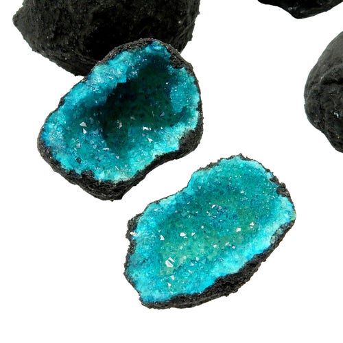 Geode Prebroken Titanium Color Dyed Druzy Geodes Gorgeous - Etsy