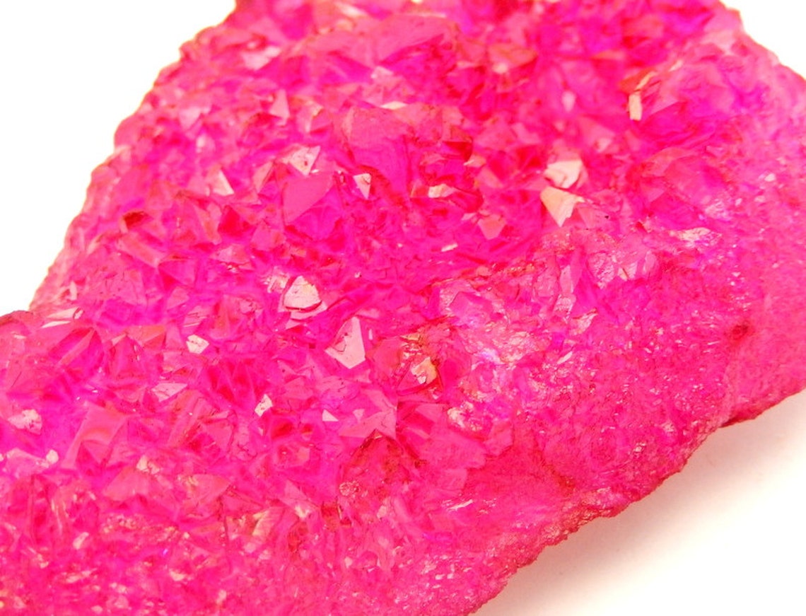 Large Calcite Druzy Hot Pink Colored Stone RK513B5 | Etsy