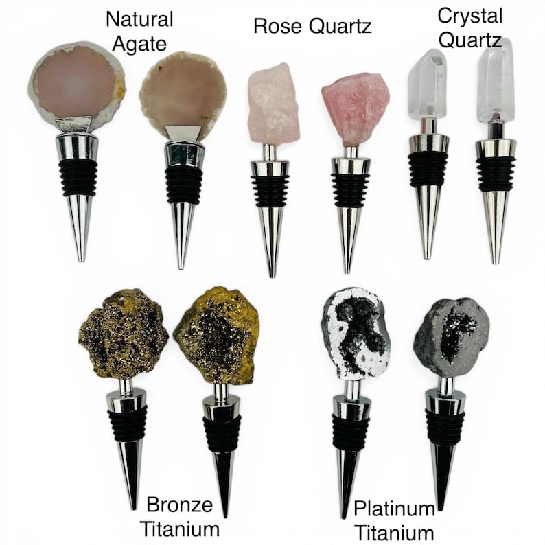 Crystal Bottle Stopper - Wine Stopper - You CHOOSE Your Stone Decor ...