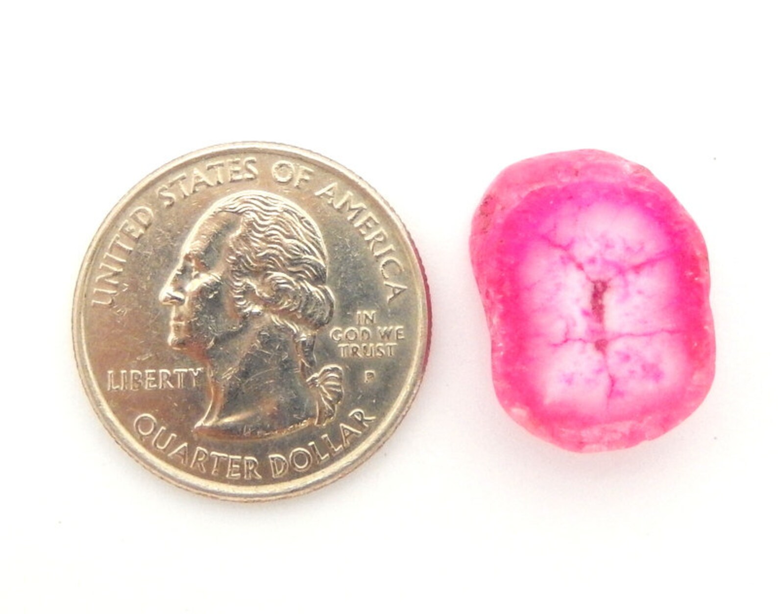 Solar Quartz Bead Pink Dyed Solar Quartz Bead Top Side - Etsy