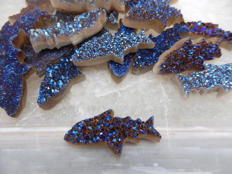 Druzy Shark - Mystic Blue Shark Fish Cluster Cabachon (RK36B7-06) - Etsy
