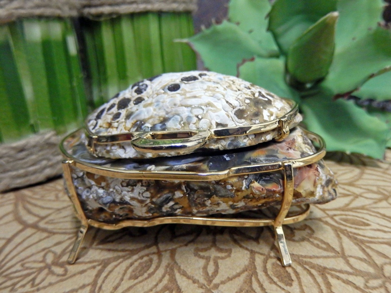 Natural Geode Jewelry Box - Druzy Boxes Geodes - Gold Frame - Unique ...