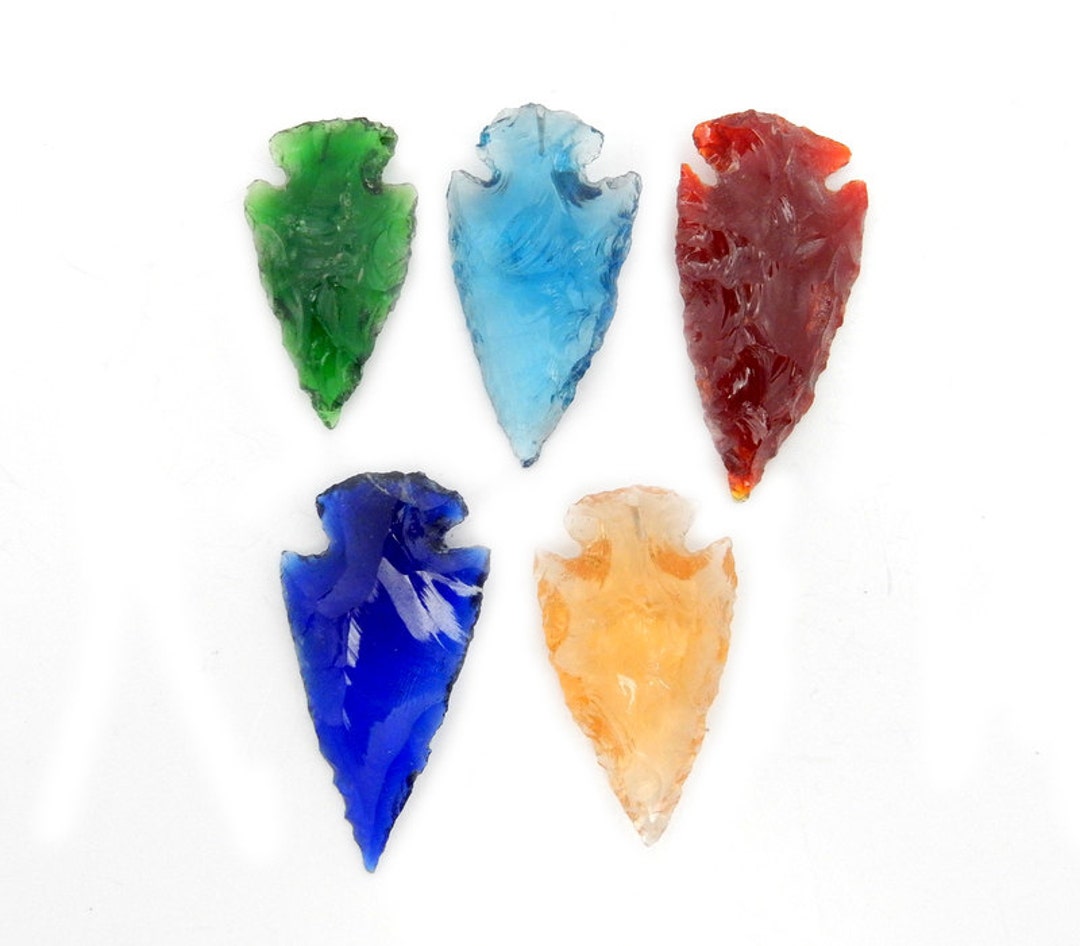 Colorful Glass Arrowhead Stone – Jewelry Making or Display (25-42mm) - Etsy