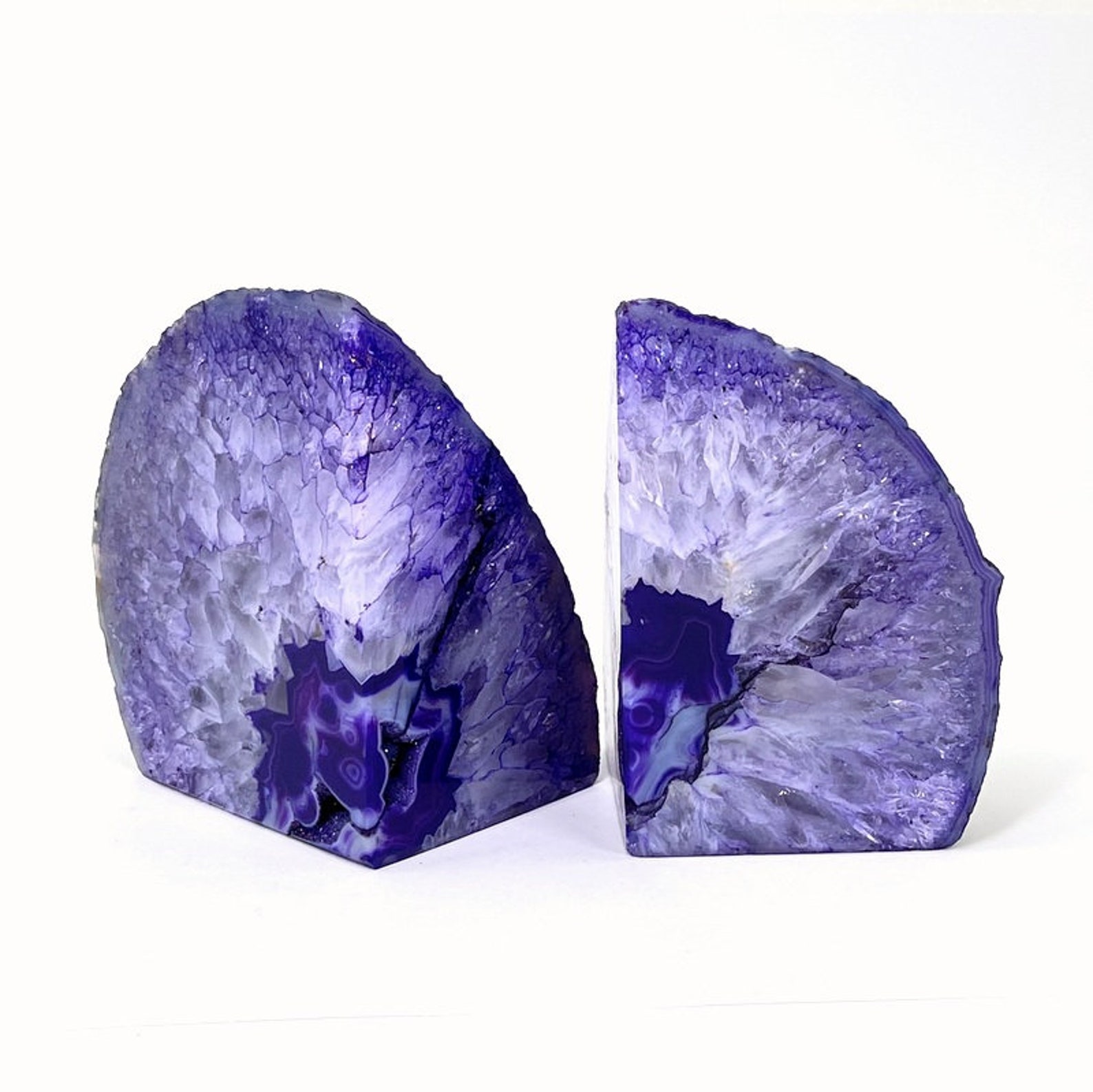 Agate Book End Purple Agate Bookend Pair 3 to 6 Lb Geode - Etsy