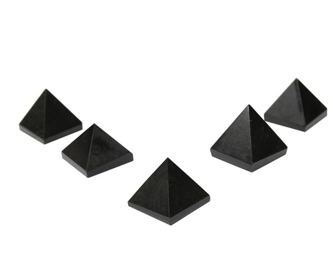 5 (FIVE) Small Black Onyx Pyramid -- Pyramid Shaped Black Onyx Stone ...