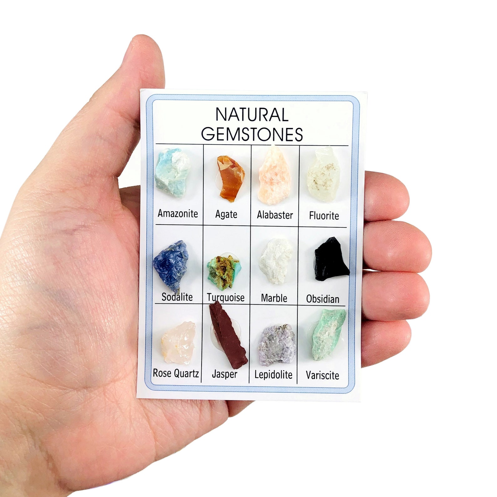 Natural Gemstone Cards Variety of Stones RK158B8 | Etsy