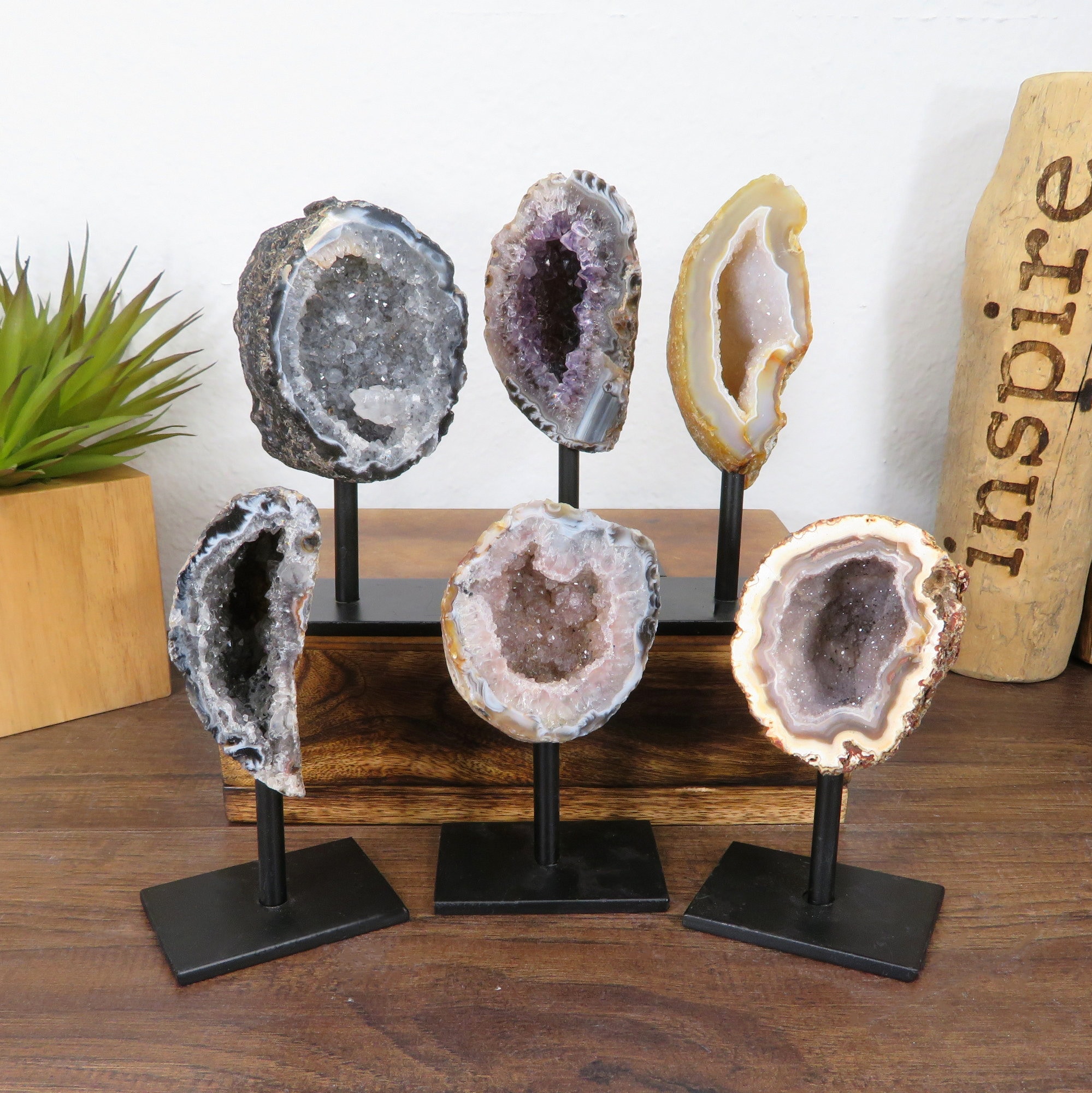 Natural Polished Geode Half on Metal Stand Geode Slice | Etsy