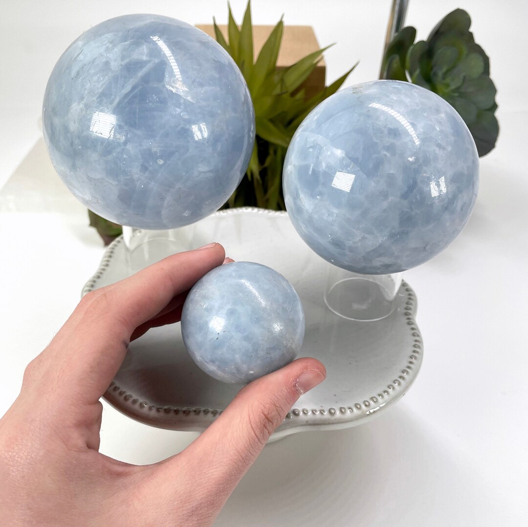 Blue Calcite Crystal Ball Polished Spheres - by Weight - Etsy