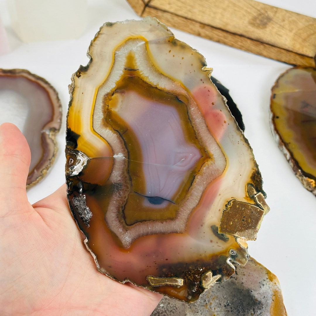 Natural Agate Crystal Slice Medium YOU CHOOSE - Etsy