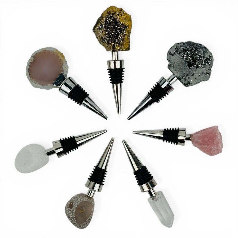 Crystal Bottle Stopper - Wine Stopper - You CHOOSE Your Stone Decor ...