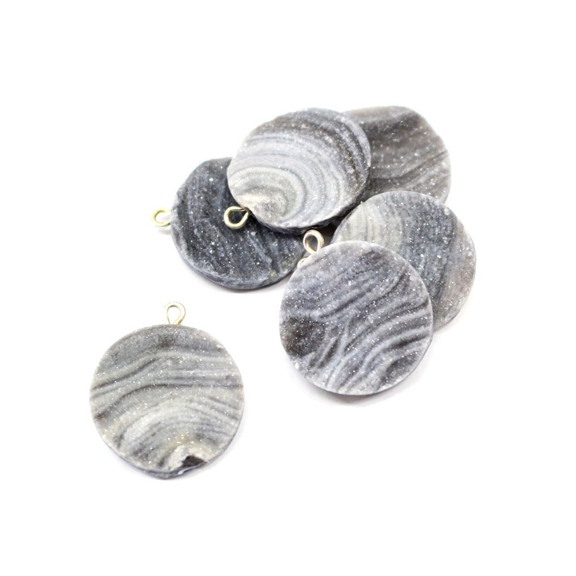 2pcs Galaxy Round Druzy Pendant Pair Beautiful Rounded Druzy - Etsy