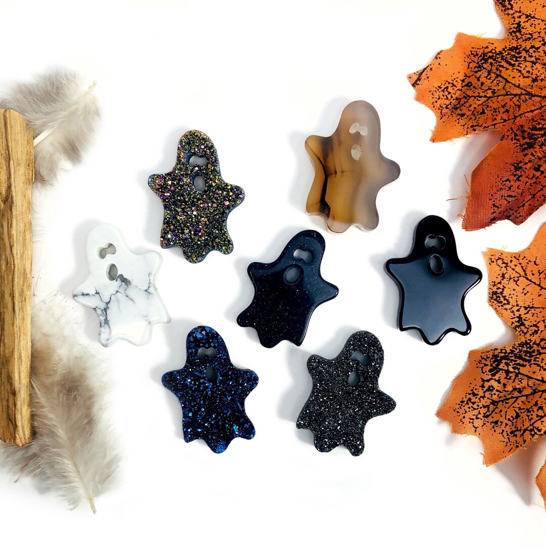 Ghost Gemstone Crystal Cabochons Fall Halloween Decor Witchy Spiritual ...