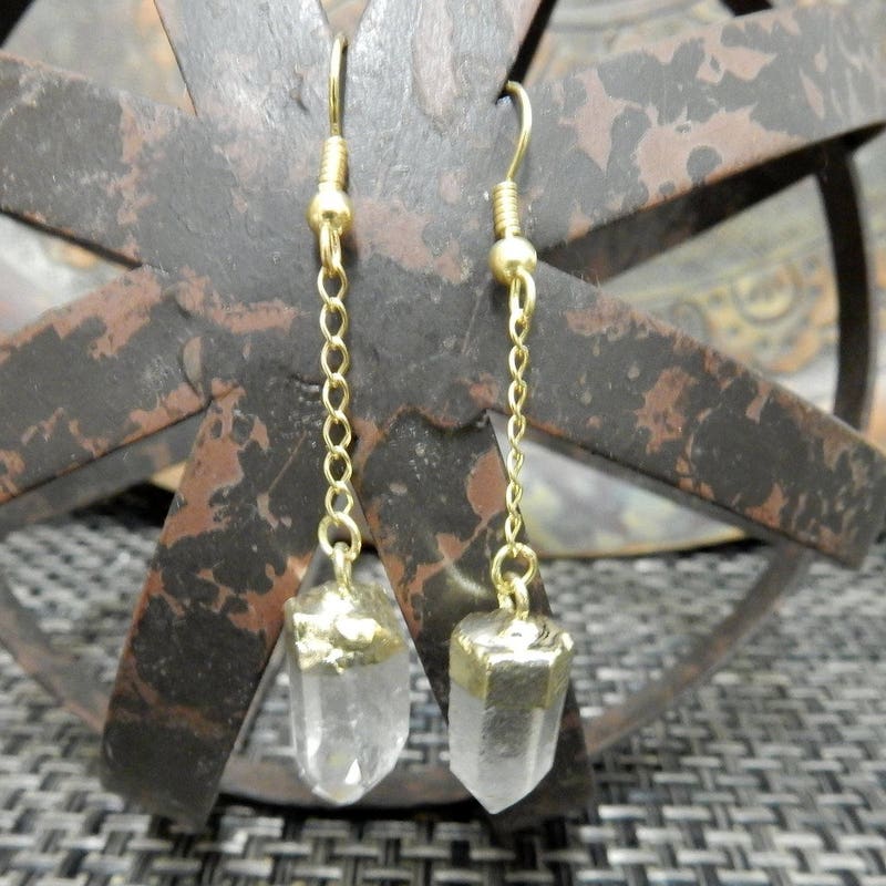 Crystal Chain Earrings - Etsy
