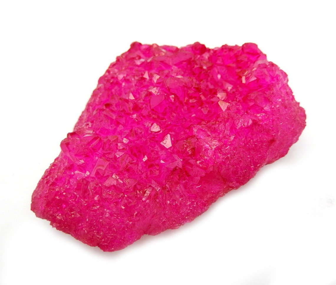 Large Calcite Druzy Hot Pink Colored Stone RK513B5 | Etsy