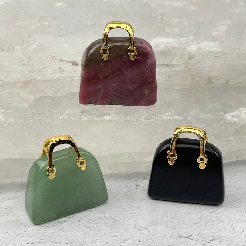 Gemstone Purses With Gold Tone Handles- You Choose Stone Jewelry Supply ...
