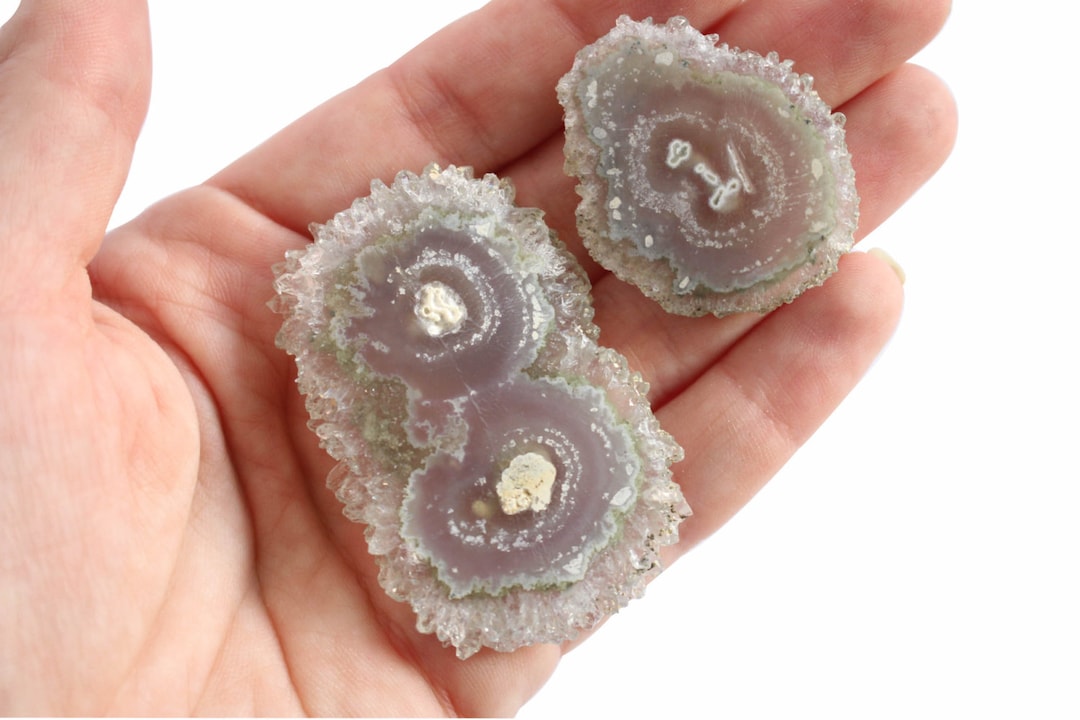 White/grey Stalactite Slice – Hand Cut Gemstone for Jewelry - Etsy