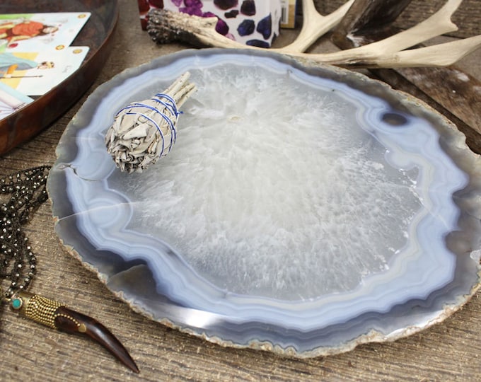Agate Platter Natural - Large Size - 23 Cm UP - Thick Agate Slab ...