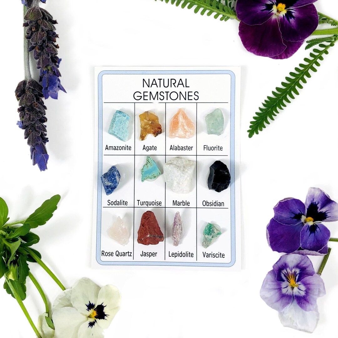 Natural Gemstone Cards Variety of Stones RK200BOX9 - Etsy