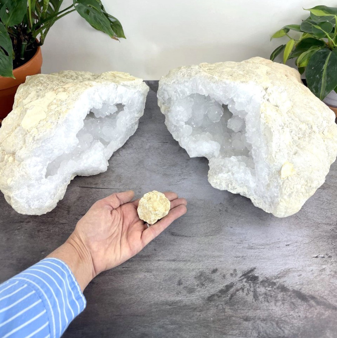 Giant White Druzy Geodes - Extra Large - Etsy