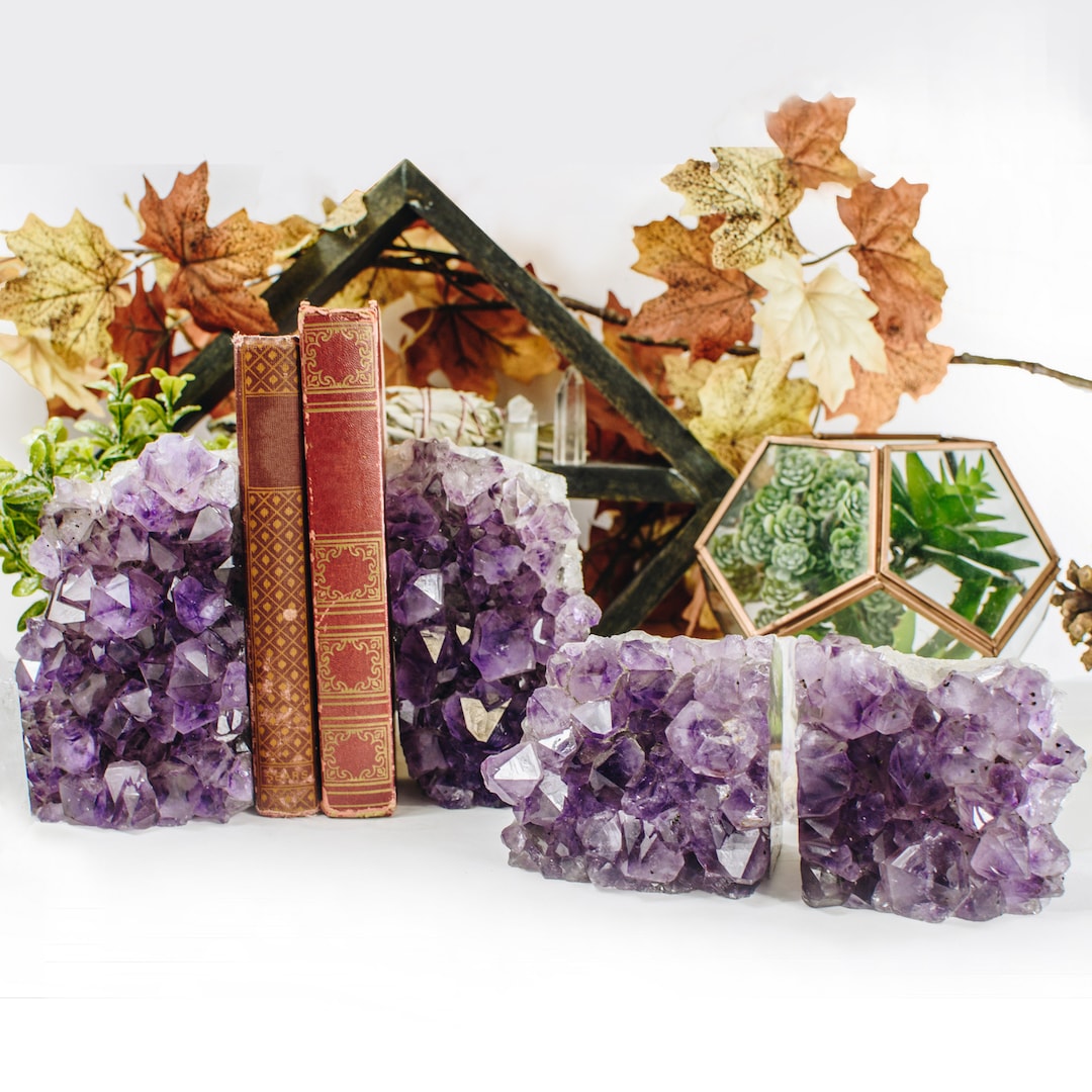 Amethyst Cluster Bookend – Natural Stone Decor, Sold by Size - Etsy