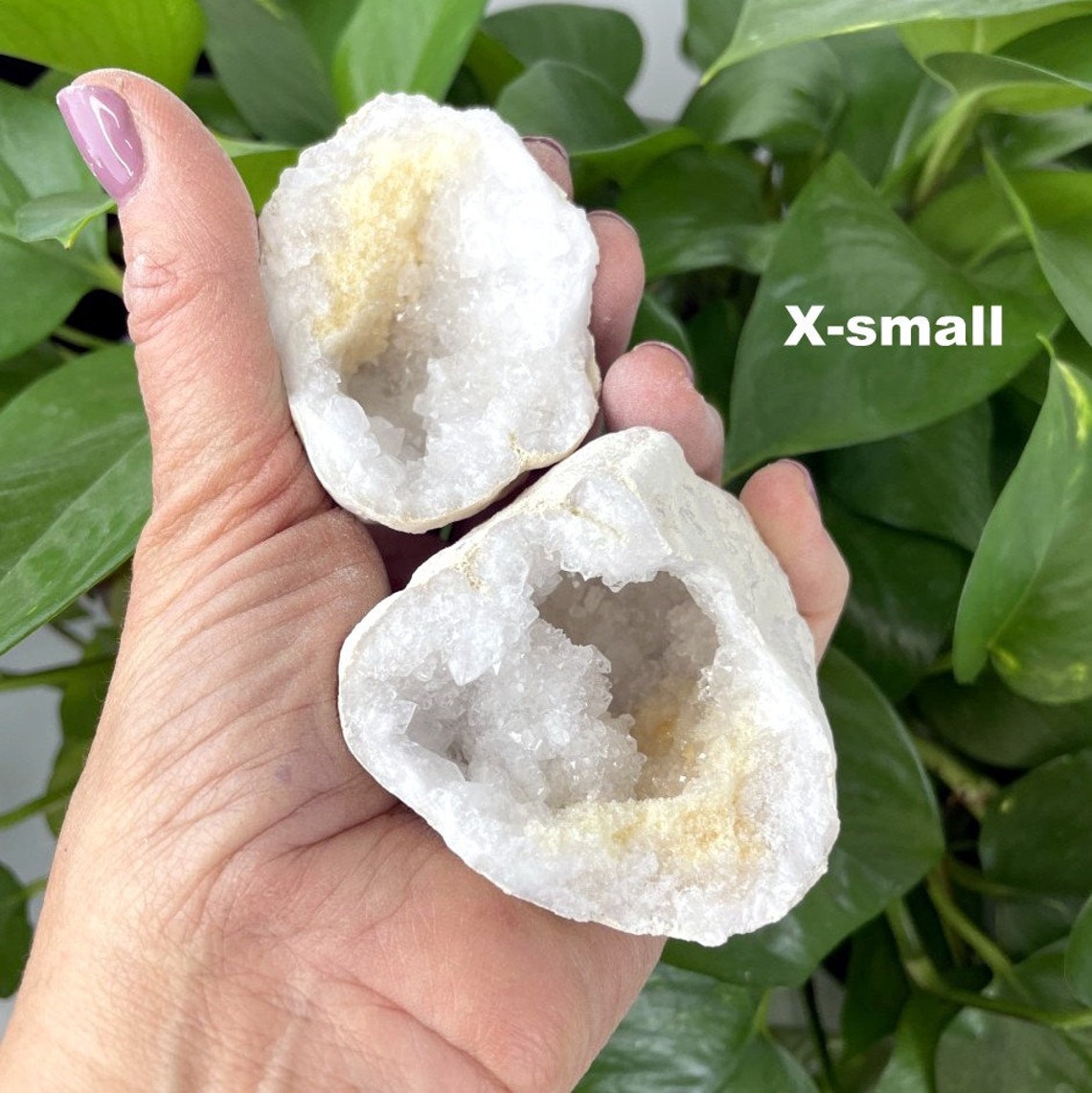 White Quartz Druzy Geode Whole GEO - Etsy