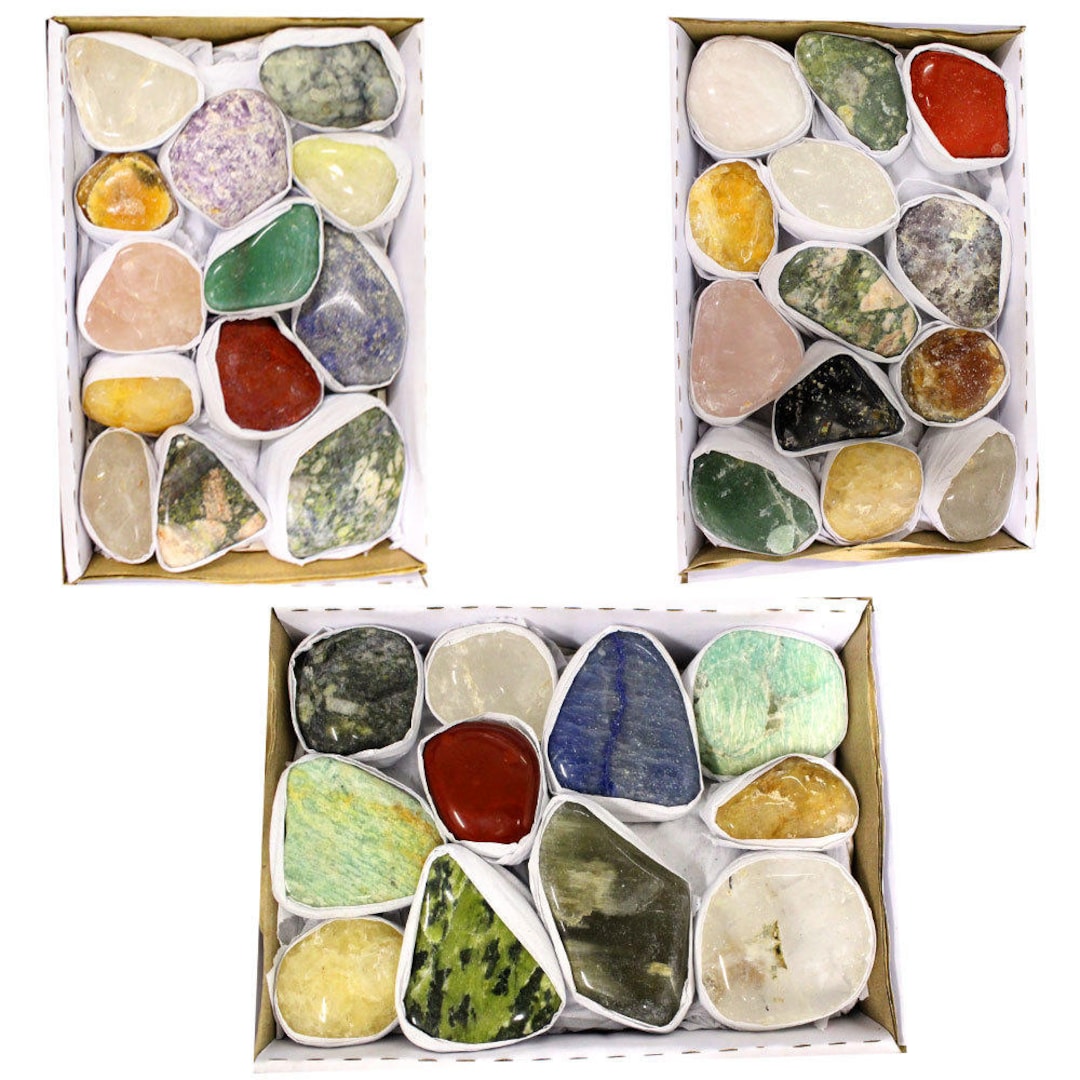 Natural Tumbled Gemstone Mix 1.5-2 Lbs Full Box Approx. 10-15 Pieces ...