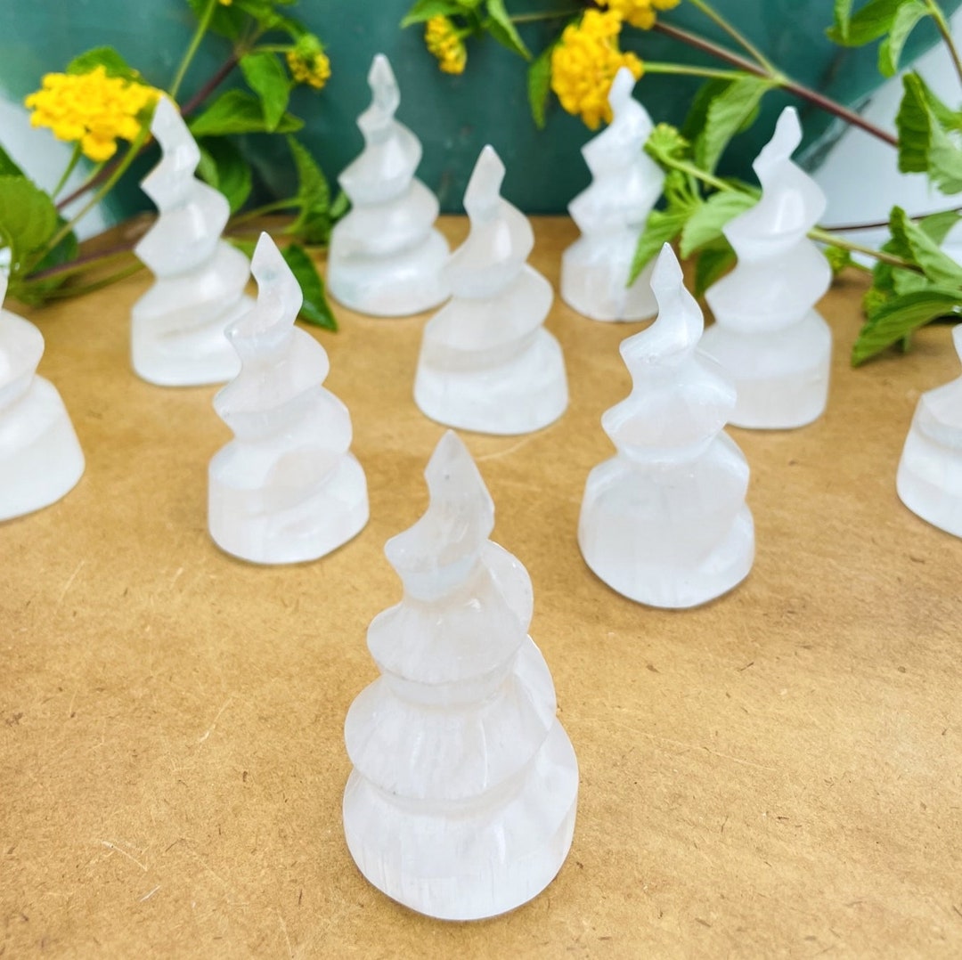 Selenite Spiral Tower - Mini Towers - (RK5-25) - Etsy