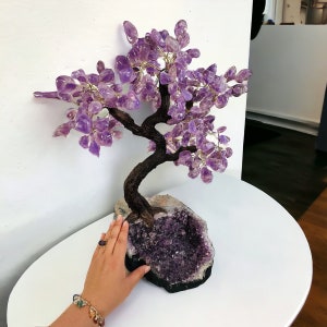Large Crystal Tree on Amethyst Base (choose Your Gemstone) - Etsy